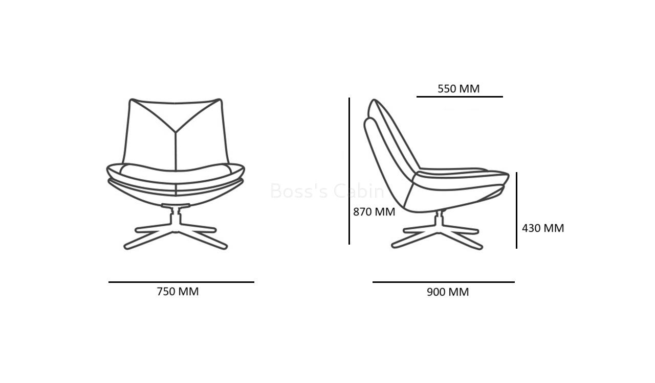 Centis Lounge Chair In Dark Brown Leather: Boss's Cabin