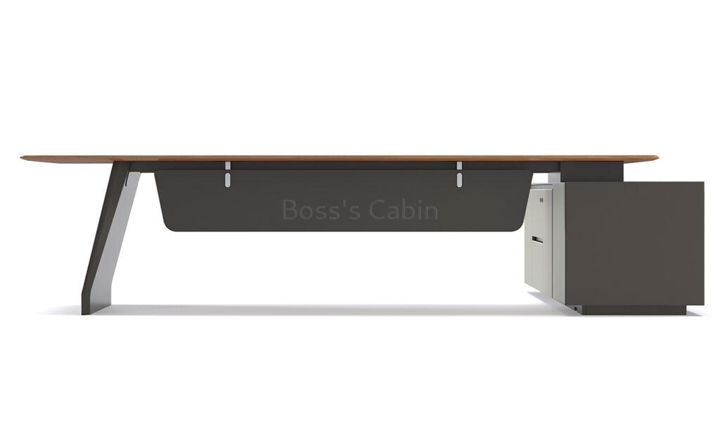 Varna 10 Ft Office Table In Walnut & Lacquer Finish: BossesCabin